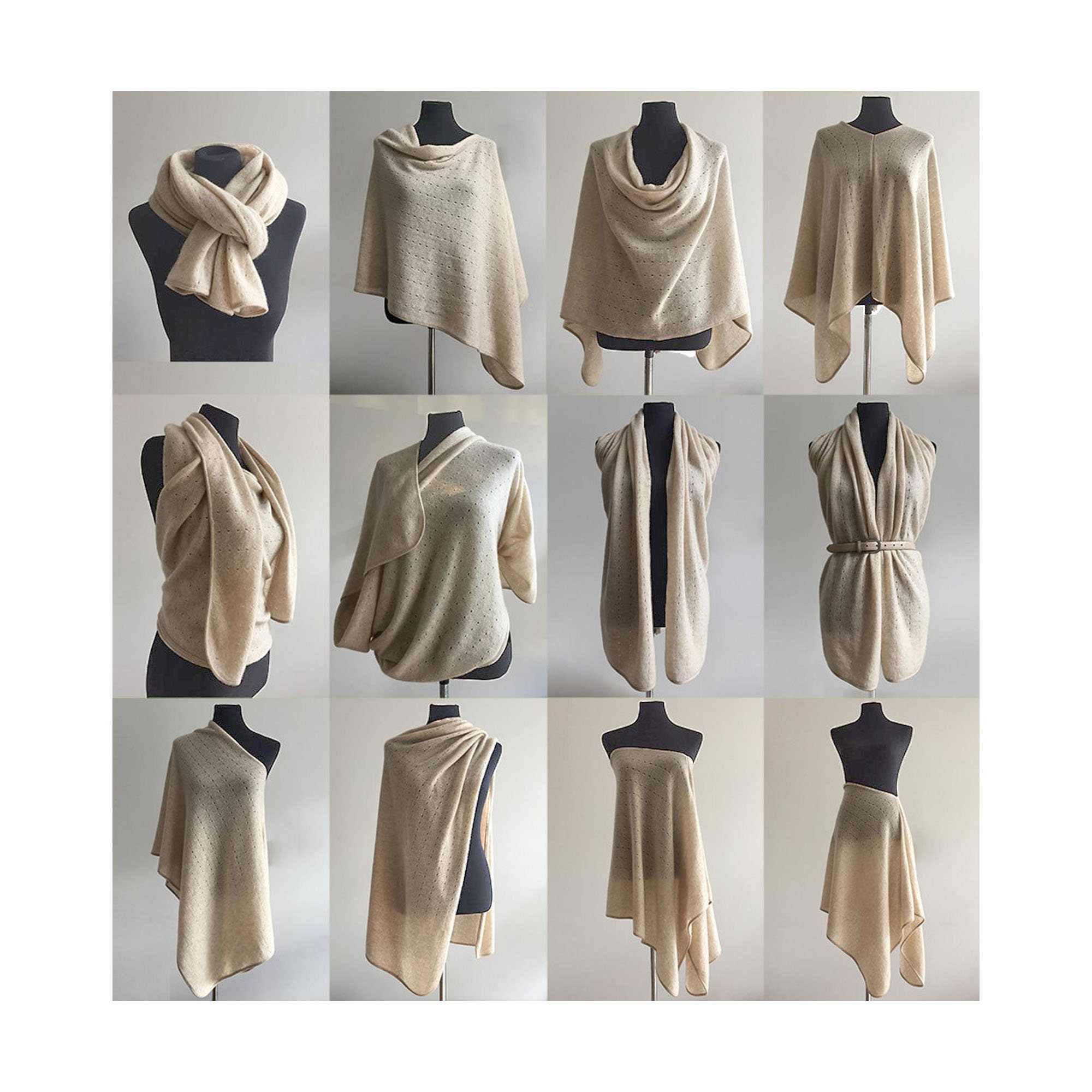 Cashmere Sweater Poncho, Pashmina Wedding Bridesmaid Shawl, Crochet ...