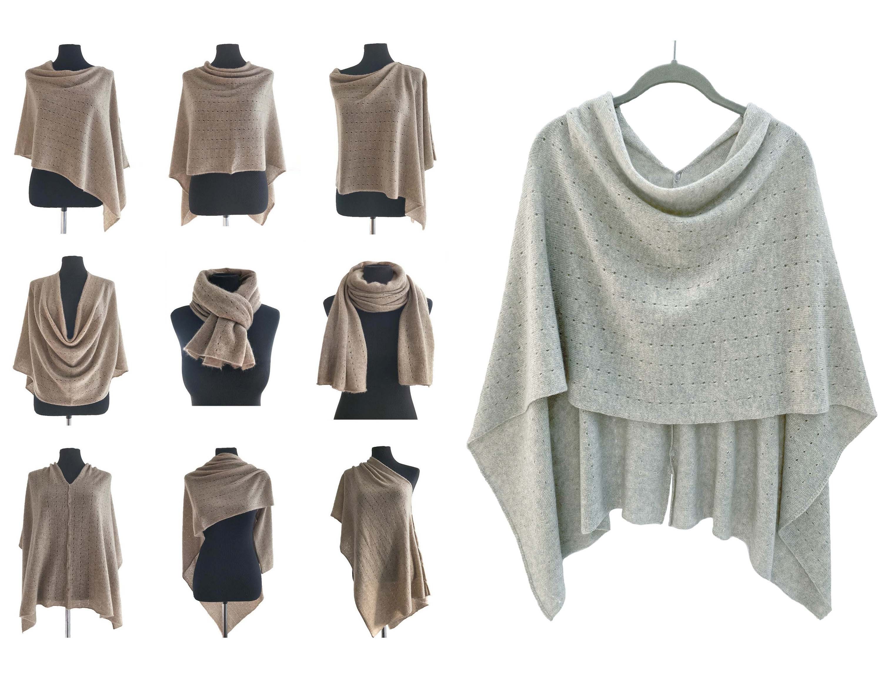 Cashmere Sweater Poncho, Pashmina Wedding Bridesmaid Shawl, Crochet ...