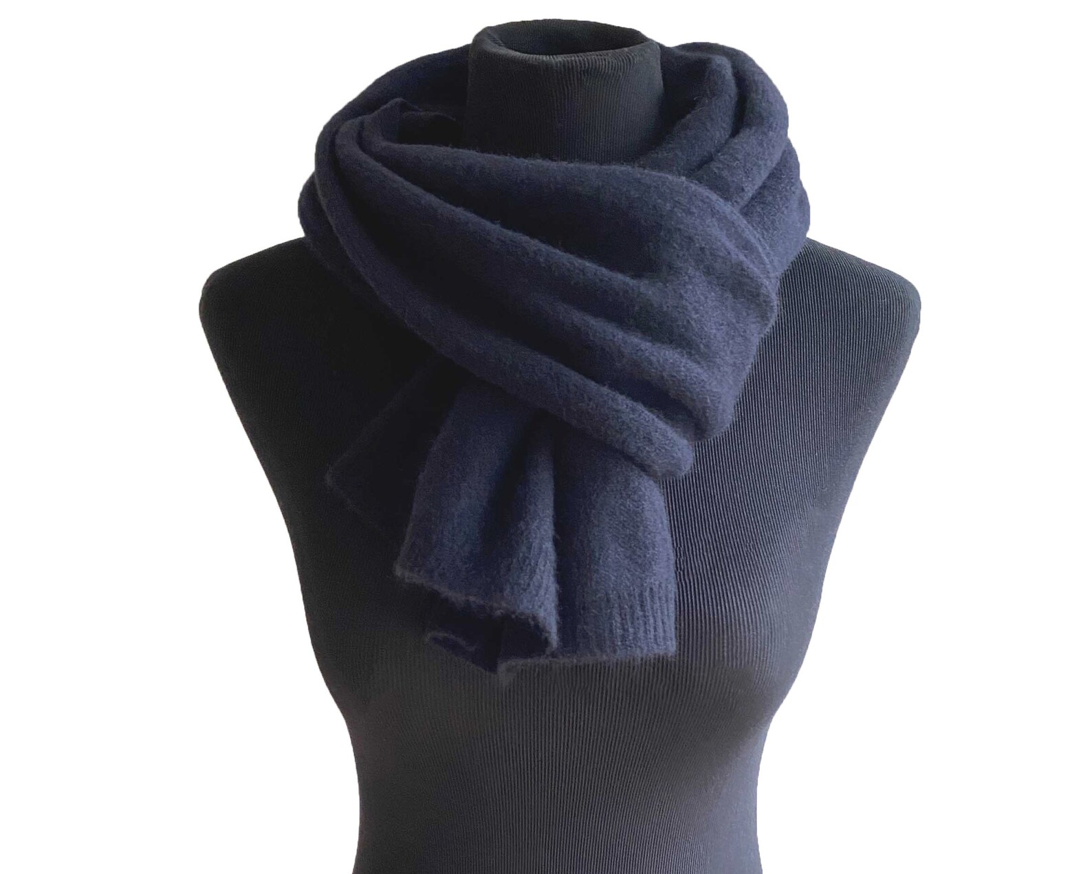 Knit Hat Scarf Gloves Set in NAVY, Cashmere Beanie Hat and Scarf for ...
