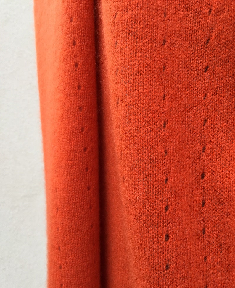 100% pure cashmere poncho BURNT ORANGE crochet cape wrap One | Etsy