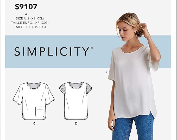 Simplicity S9107 Misses Top Sewing Pattern With Sleeve and Length ...
