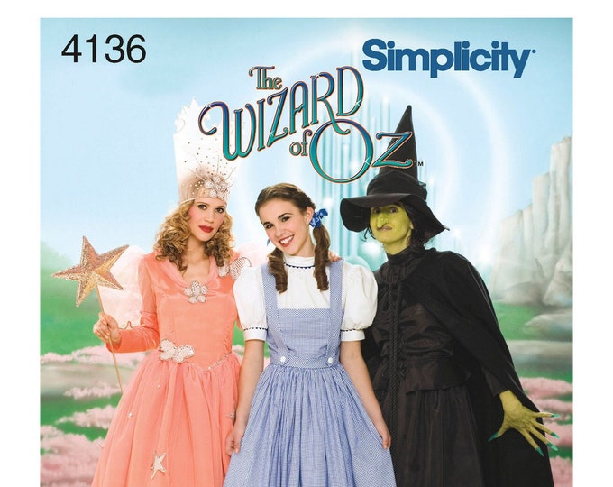 Simplicity 4136 Adult Wizard of Oz Costume, Dorothy, Wicked Witch and ...