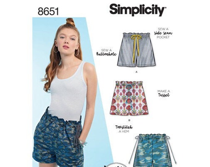 Simplicity Sewing Pattern Learn to Sew Pull-on Shorts D0963 | 8651 - Etsy