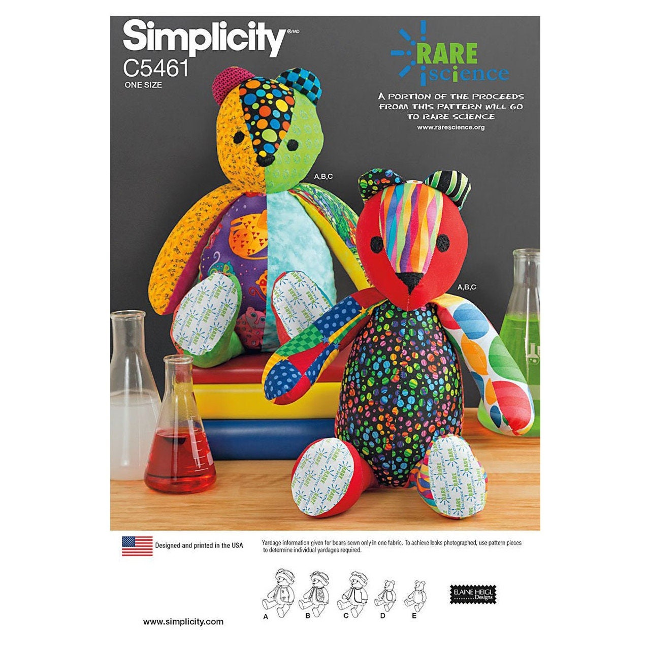 Simplicity Bear Stuffed Animals C5461, Full Uncut FF Memory Bear A2115 ...