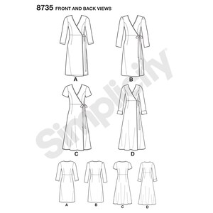 Simplicity Sewing Pattern Misses'/miss Petite Wrap Dress S8735 8735 ...