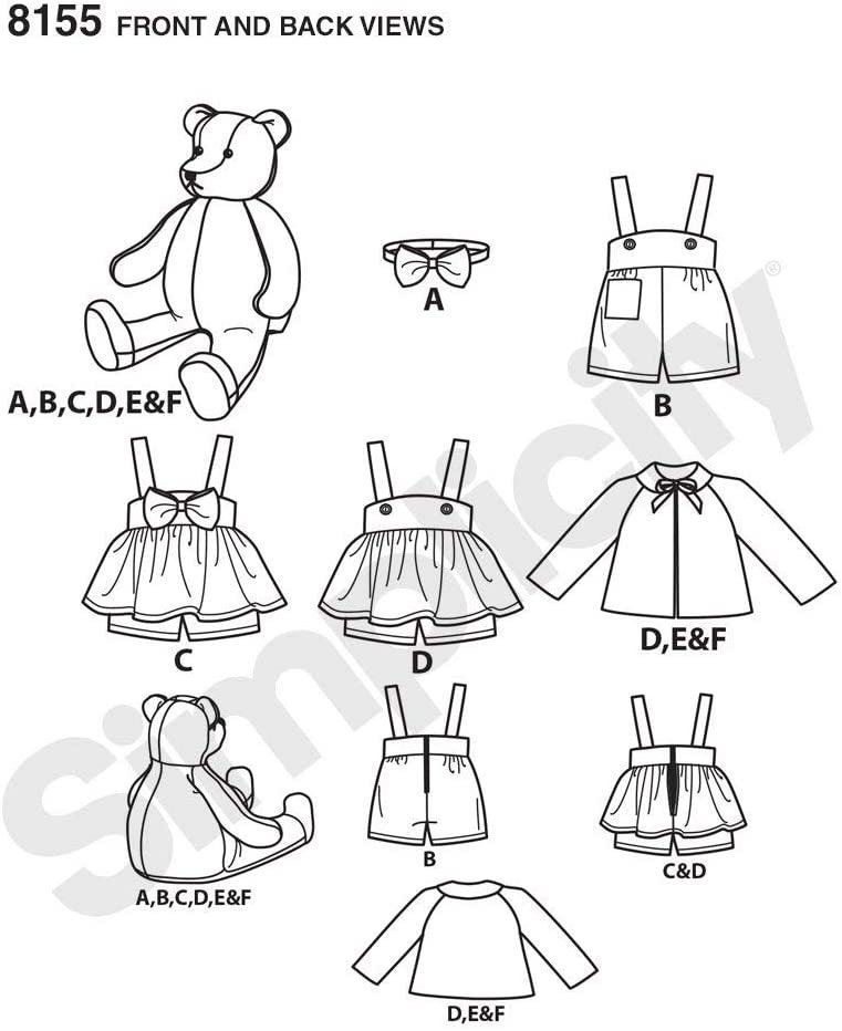 Simplicity Pattern 8155 Stuffed Bears With Clothes - Etsy