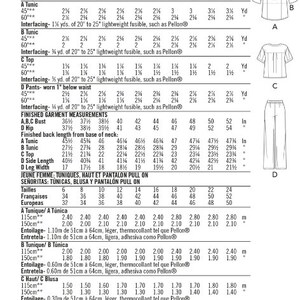 Simplicity 9113 Sewing Pattern Misses' Tunic, Top & Pull on Pants ...