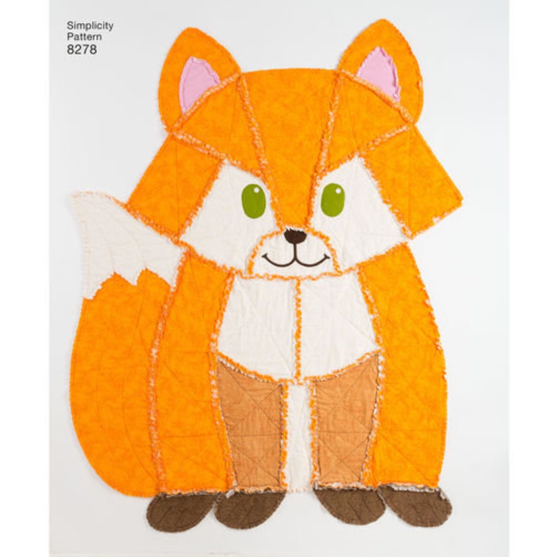 RAG QUILT Simplicity 8278 Fox Quilt Pattern Horse, Monkey Rag Quilt ...