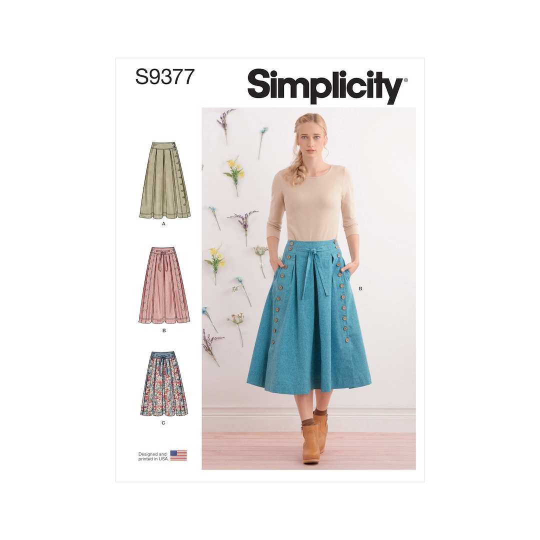Simplicity 9377 Sewing Pattern Misses' Flared Skirts in Two Lengths ...