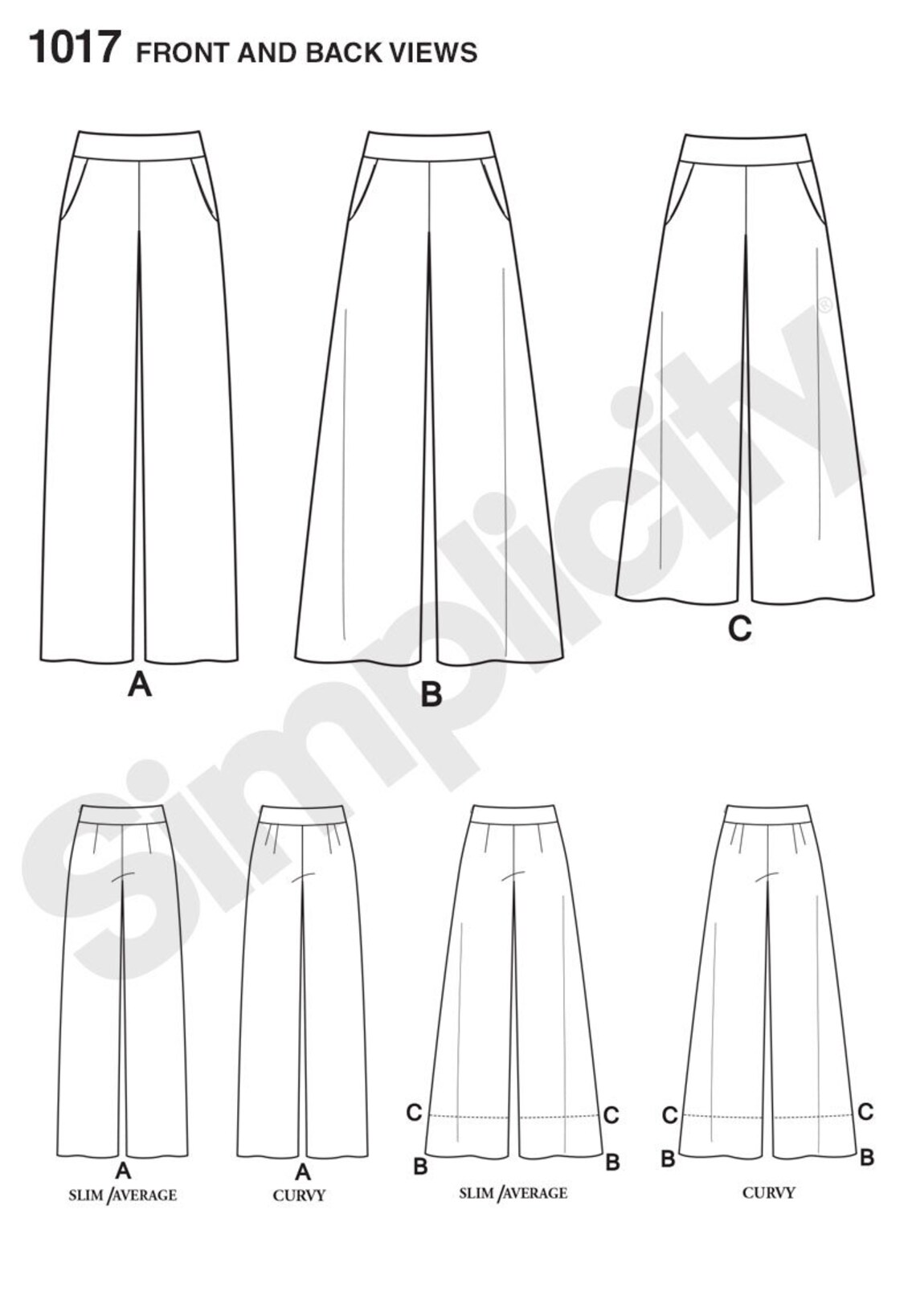 Simplicity 1017 Amazing Fit Pants Size 68101214 - Etsy