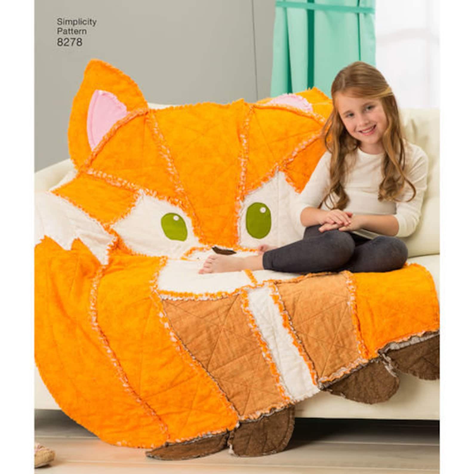 RAG QUILT Simplicity 8278 Fox Quilt Pattern Horse, Monkey Rag Quilt ...