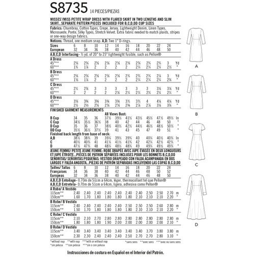 Simplicity Sewing Pattern Misses'/miss Petite Wrap Dress - Etsy