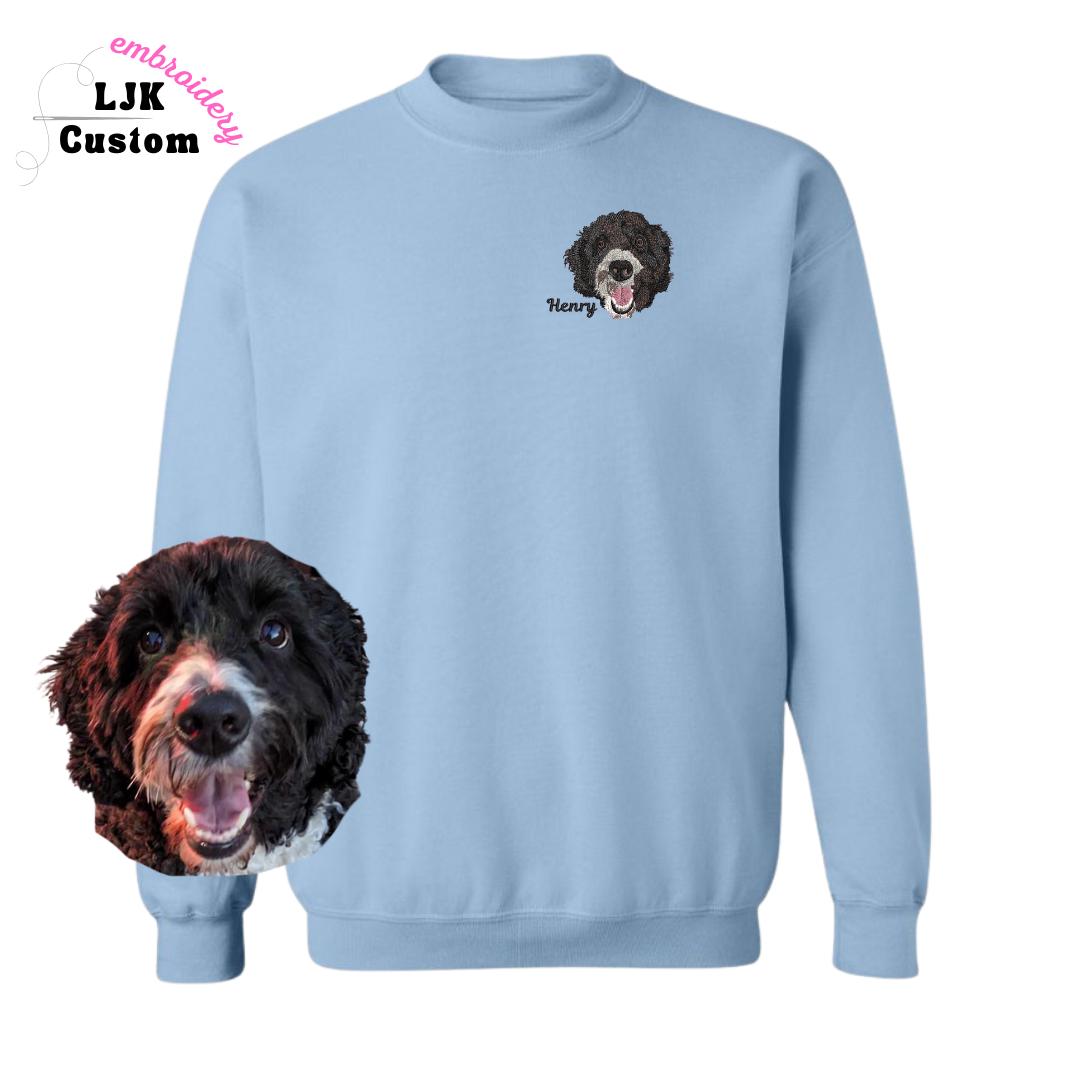 Custom Pet Portrait Embroidered Sweatshirt,custom Pet Hoodie ...