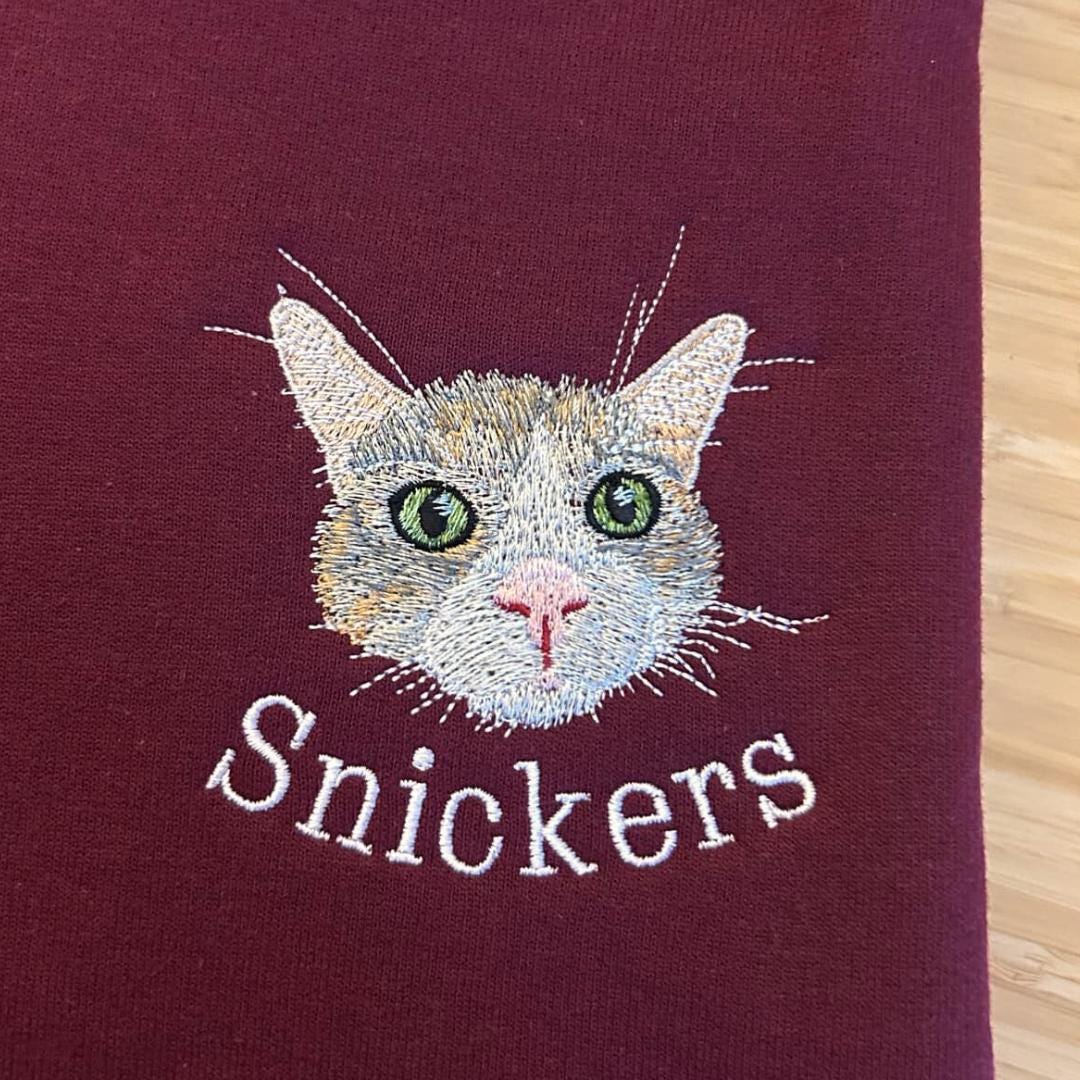 Custom Pet Portrait Embroidered Sweatshirt,custom Pet Hoodie ...