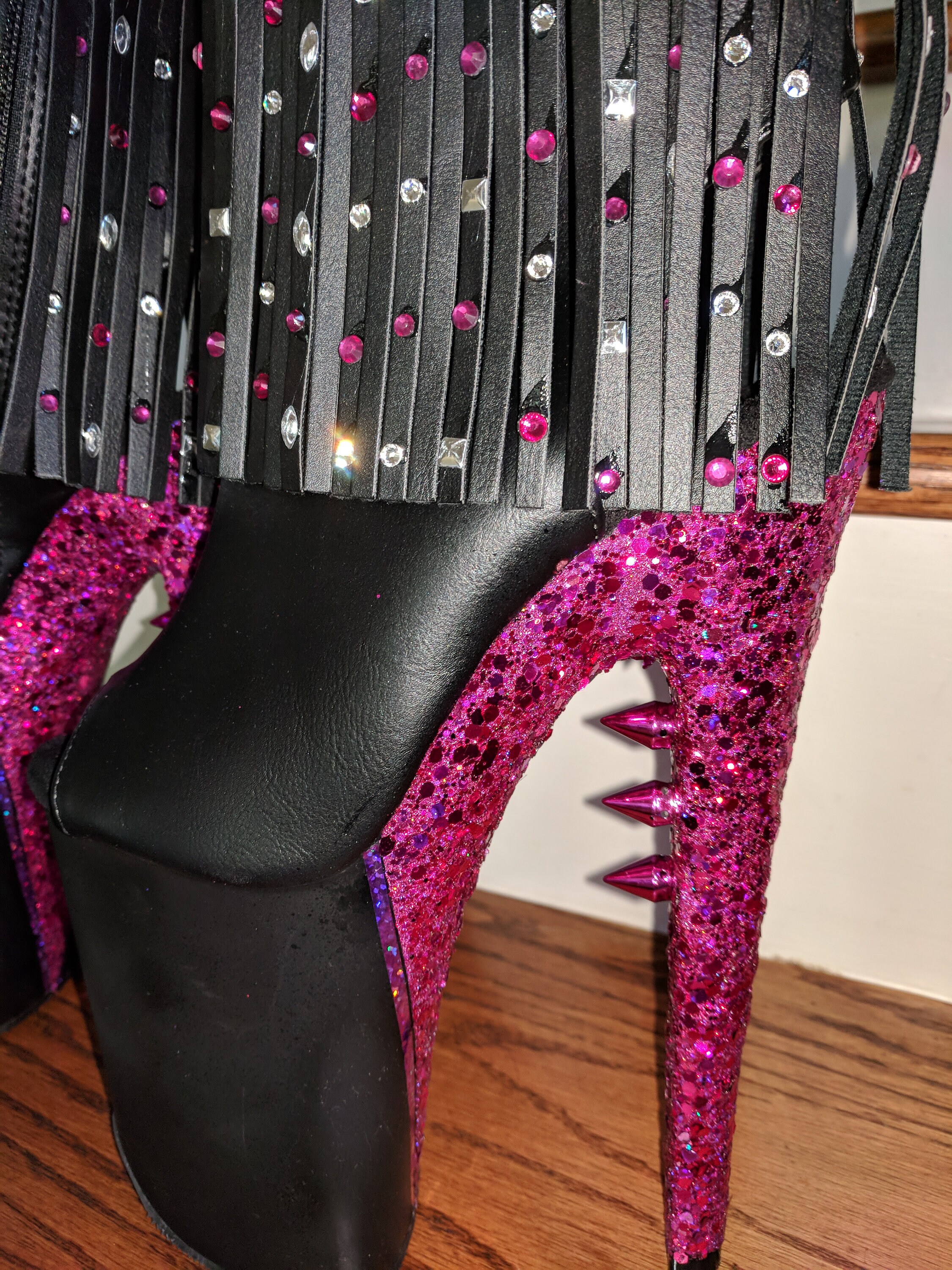 Pole Dance Exotic Dance Heels Custom Glittered and Studded - Etsy