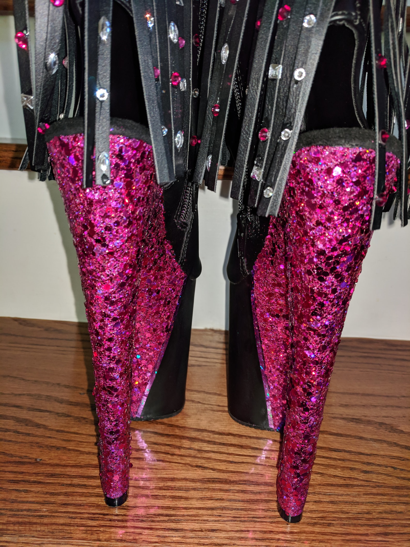 Pole Dance Exotic Dance Heels Custom Glittered and Studded - Etsy
