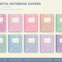 Creative Hardcover Journal 10 Pastel Colors Composition Notebook ...