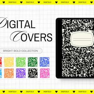 10 Digital Notebook Covers Pastel Colors A4, US, and Goodnotes Sizes - Etsy