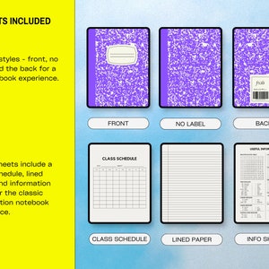10 Composition Notebook Covers for Goodnotes | Bright Colors | A4, US ...