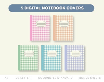 10 Digital Notebook Covers Pastel Colors A4, US, and Goodnotes Sizes - Etsy