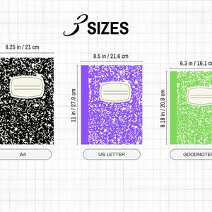 10 Composition Notebook Covers for Goodnotes | Bright Colors | A4, US ...