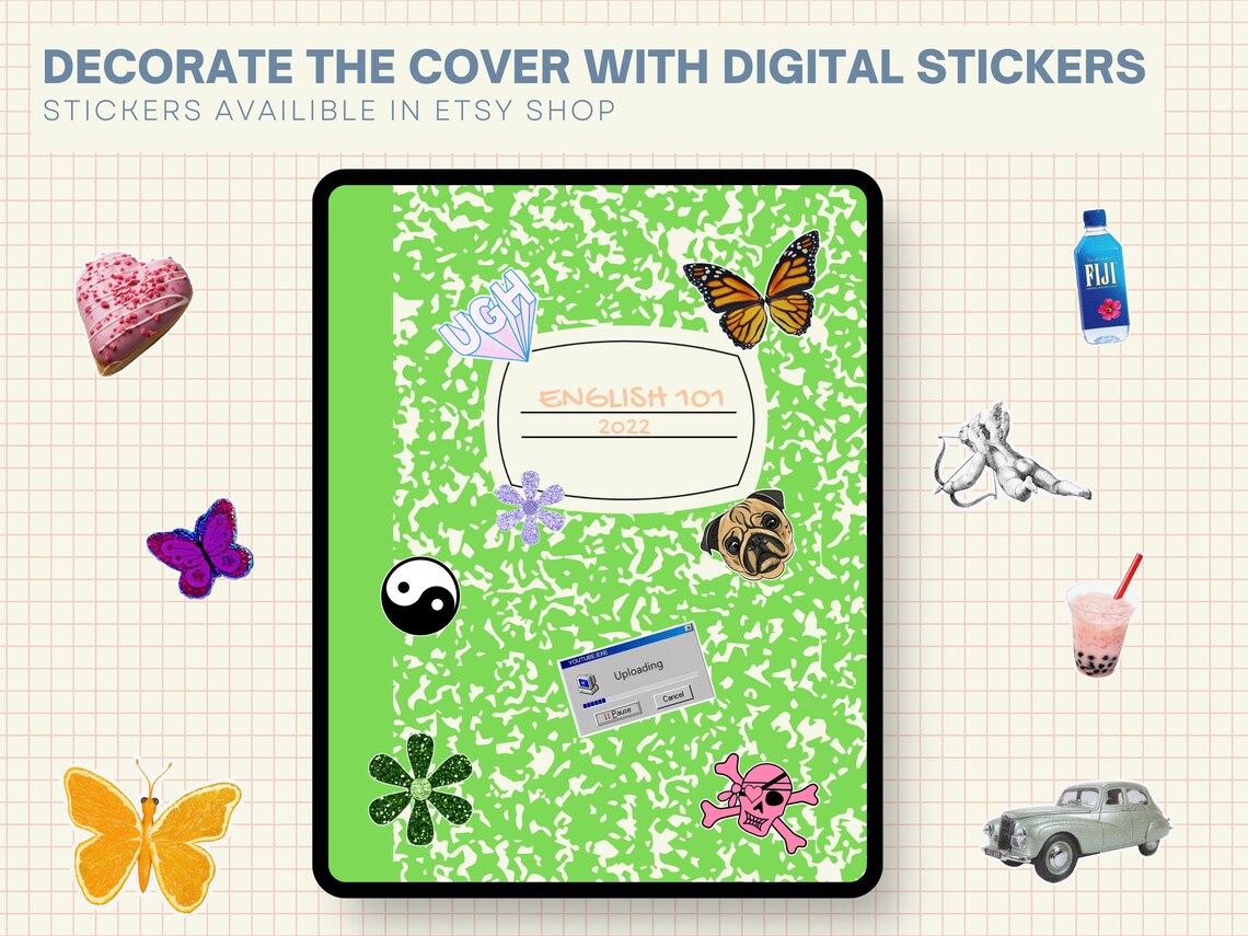 10 Composition Notebook Covers for Goodnotes Bright Colors - Etsy