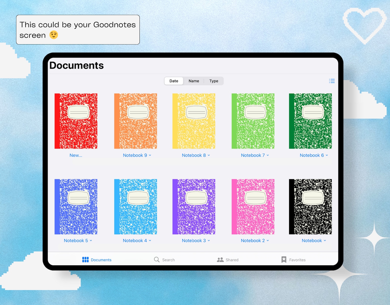 10 Composition Notebook Covers for Goodnotes | Bright Colors | A4, US ...