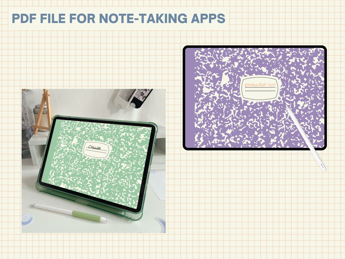 Pastel Composition Digital Notebook Covers for Goodnotes (PDF) - Etsy