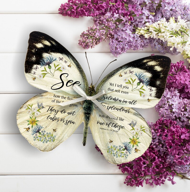 Christian Gift Handmade Bible Verse 3D Butterfly Matthew 6 V - Etsy UK