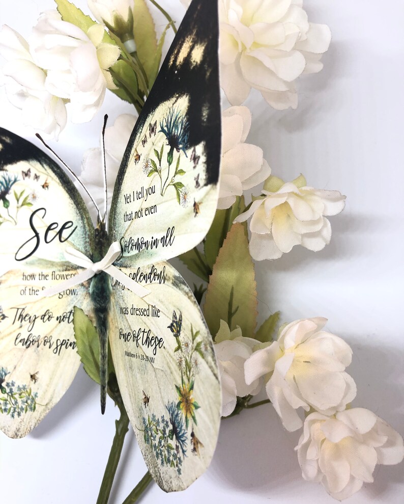 Christian Gift Handmade Bible Verse 3D Butterfly Matthew 6 V - Etsy UK