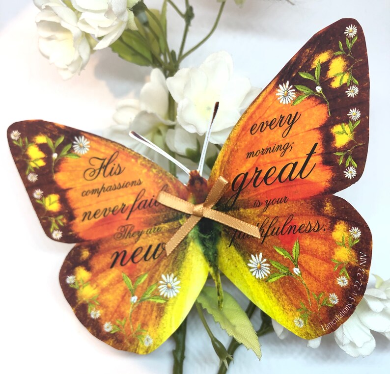 Christian Gift Handmade Bible Verse 3D Butterfly Lamentations | Etsy