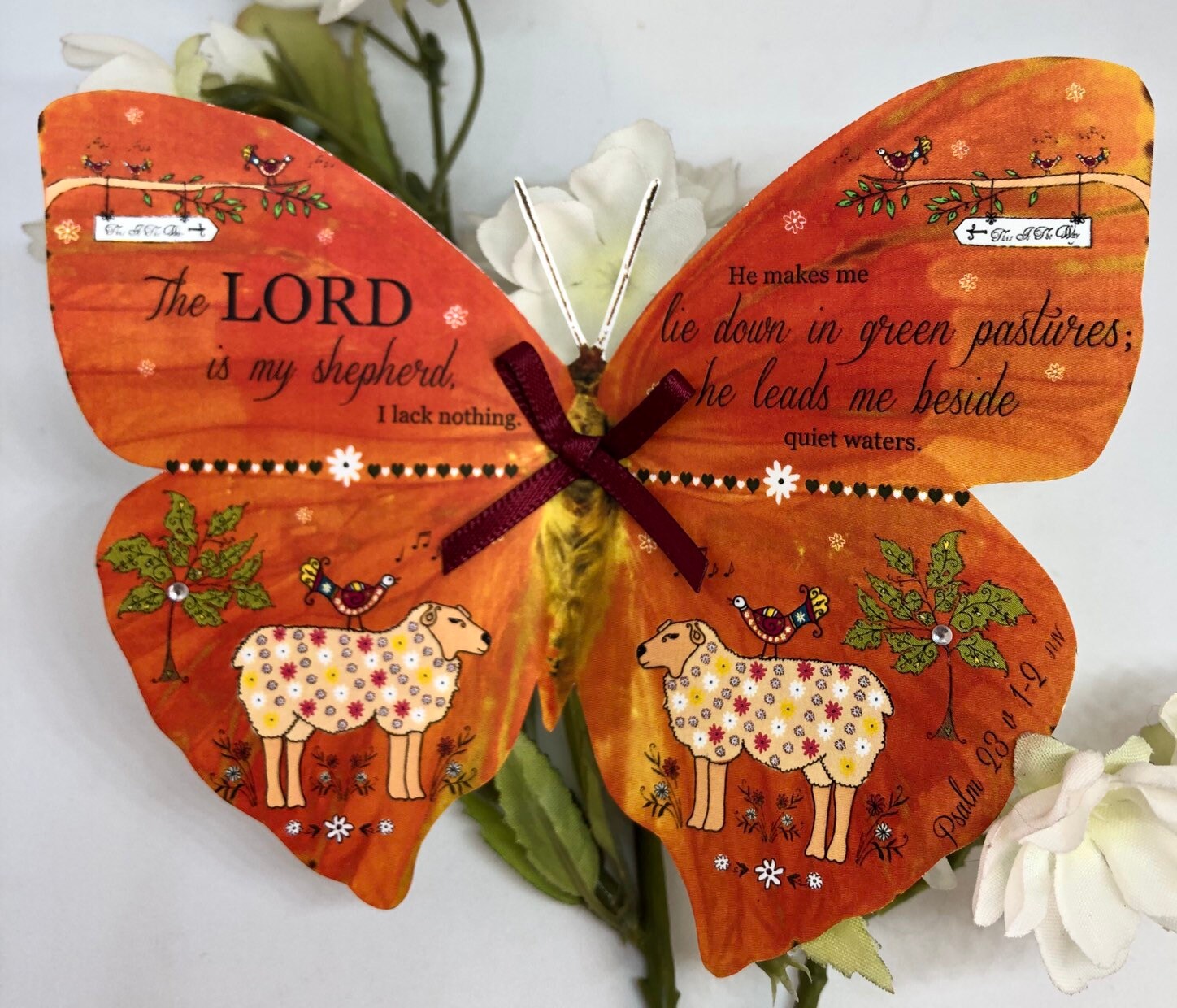 Christian Gift Handmade Bible Verse 3D Butterfly Psalm 23 V - Etsy UK