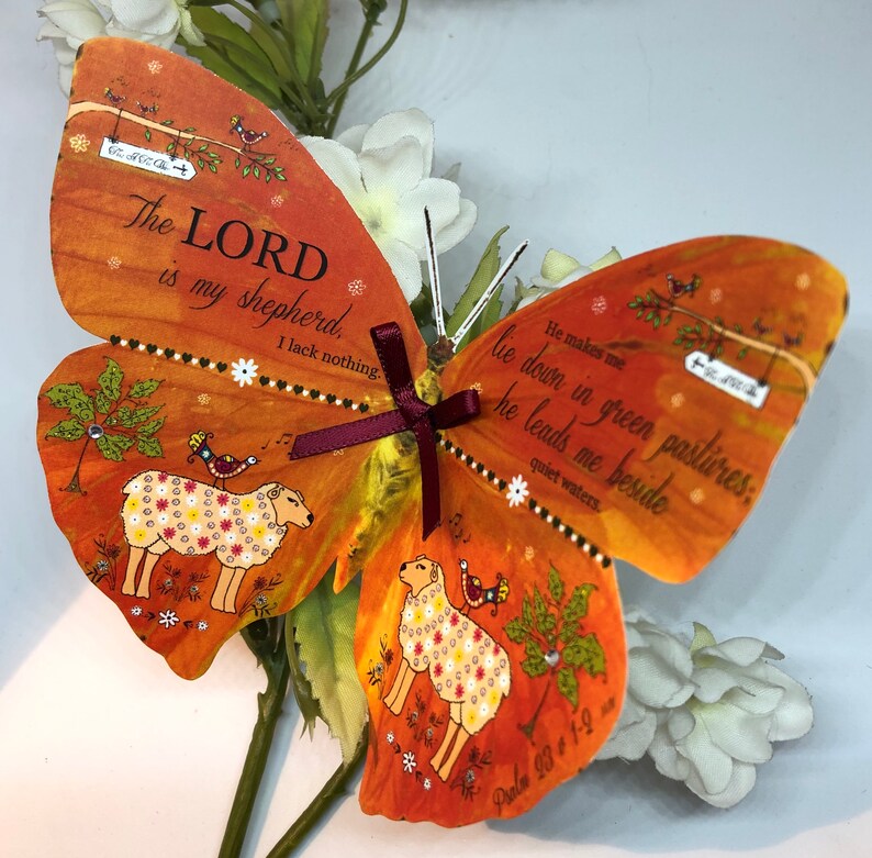 Christian Gift Handmade Bible Verse 3D Butterfly Psalm 23 V - Etsy UK