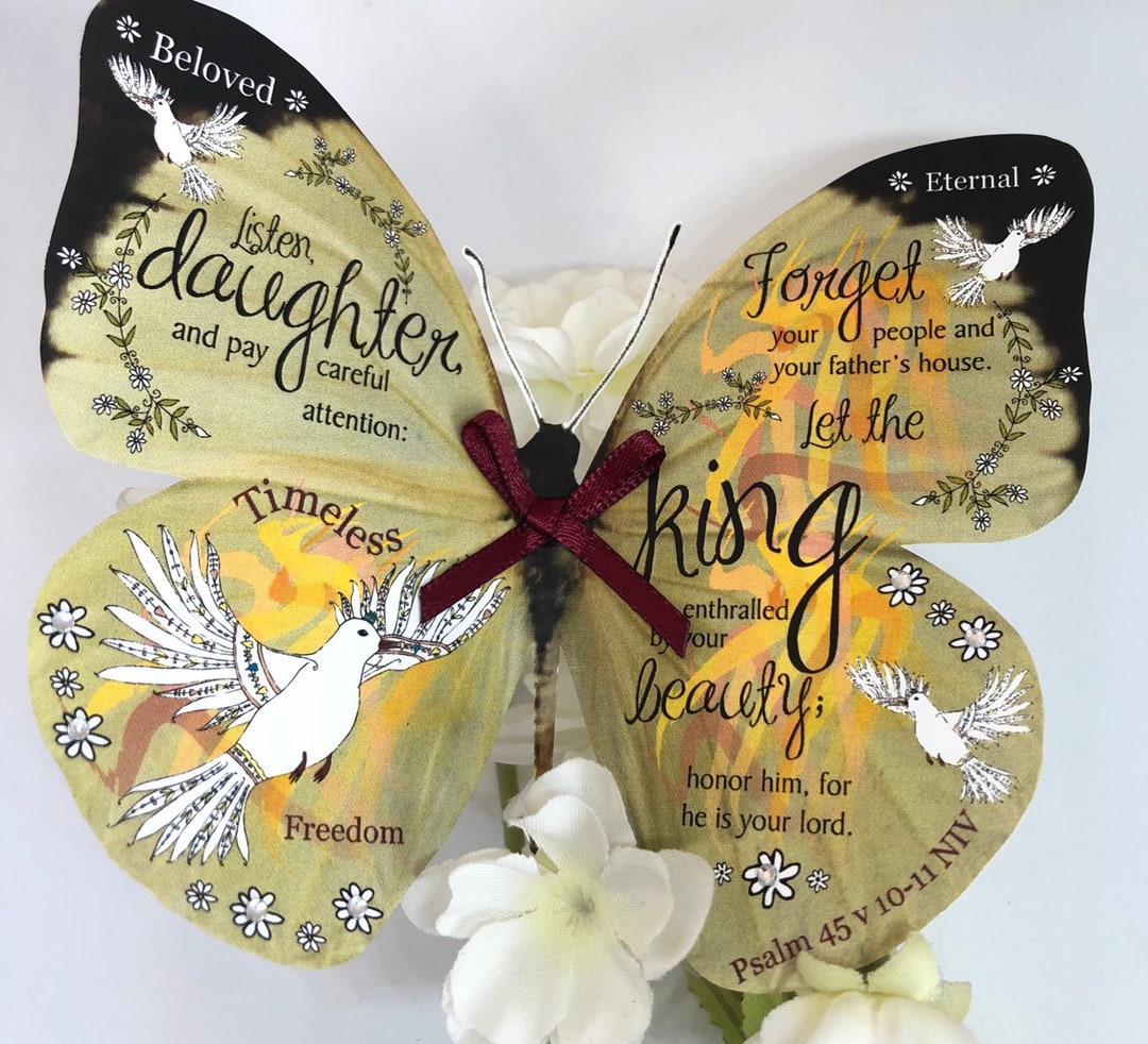 Christian Gift Handmade Bible Verse 3D Butterfly Psalm 45 V - Etsy