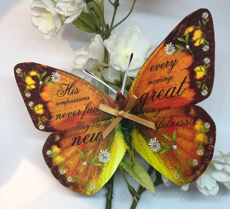 Christian Gift Handmade Bible Verse 3D Butterfly Lamentations | Etsy