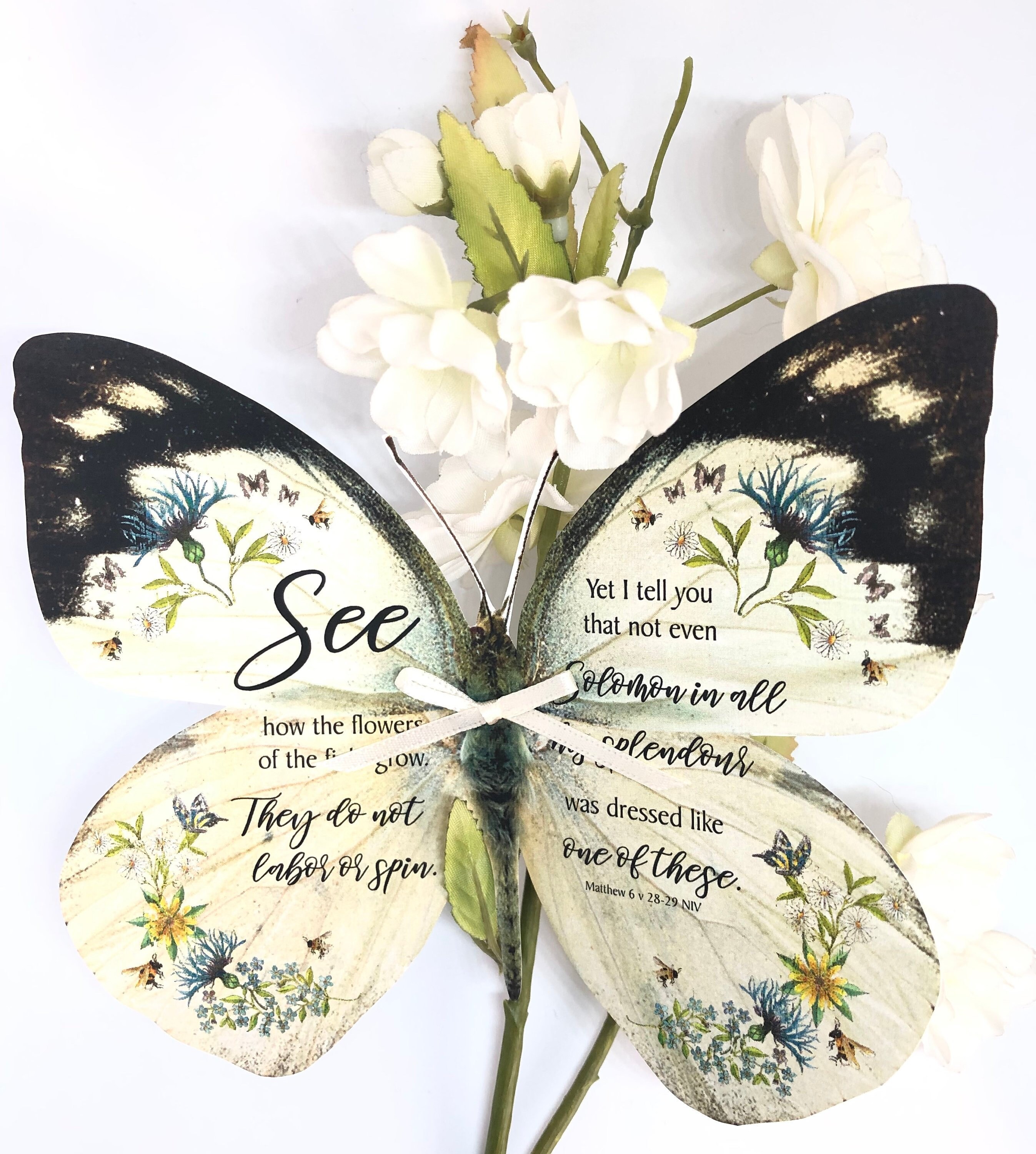 Christian Gift Handmade Bible Verse 3D Butterfly Matthew 6 V - Etsy UK