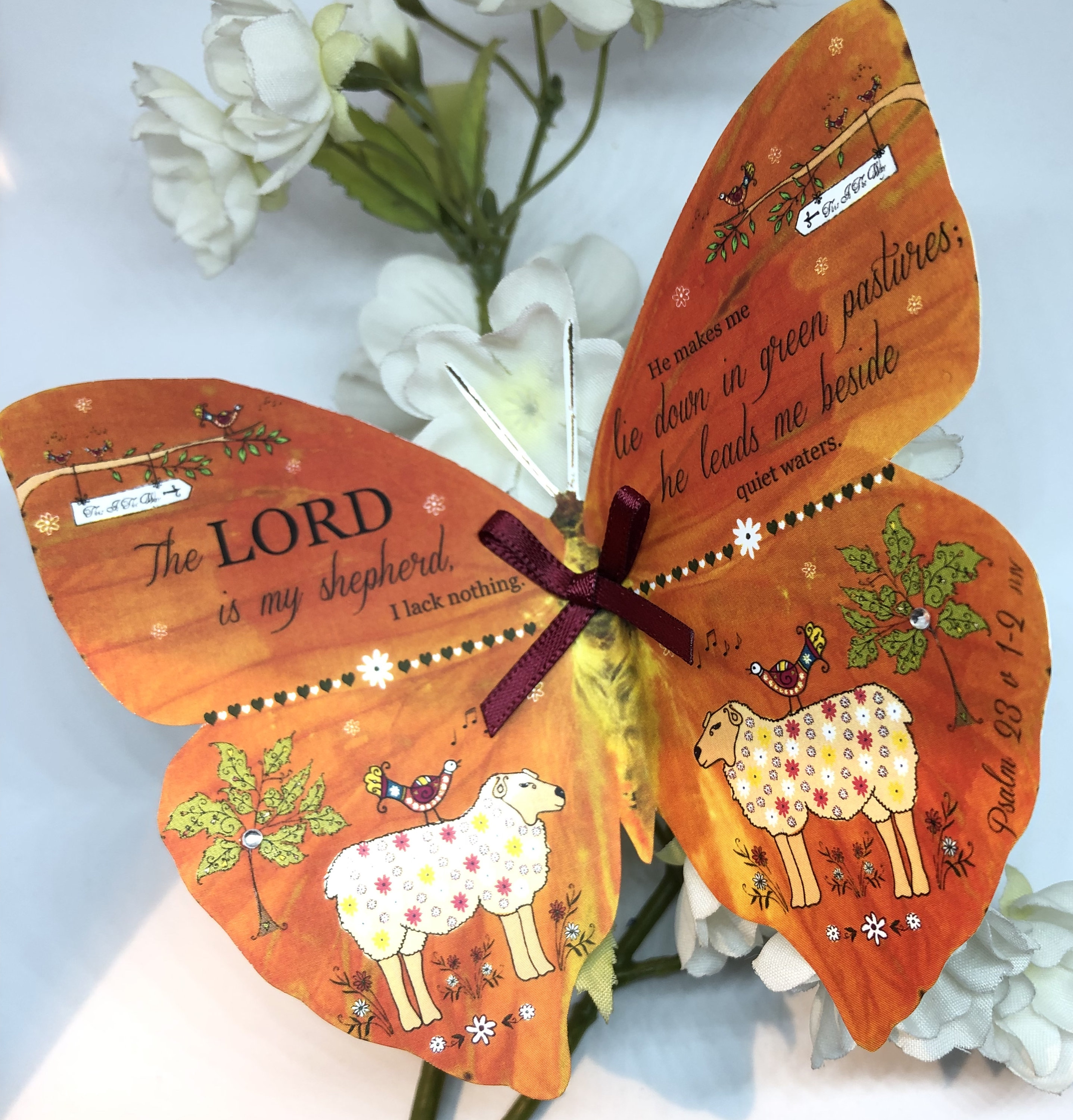 Christian Gift Handmade Bible Verse 3D Butterfly Psalm 23 V - Etsy UK