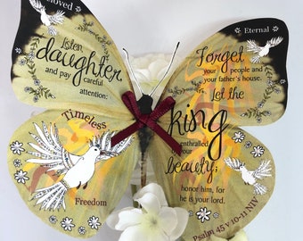 Christian Gift Handmade Bible Verse 3D Butterfly Psalm 23 V - Etsy UK