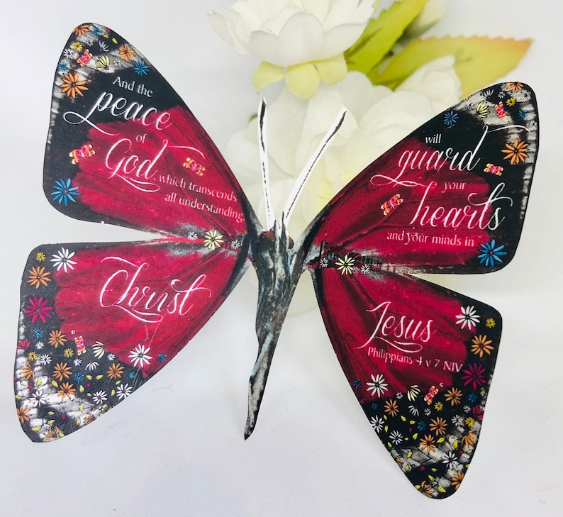 5 x Christian Gift Butterflies / Christian Bible Journaling | Etsy