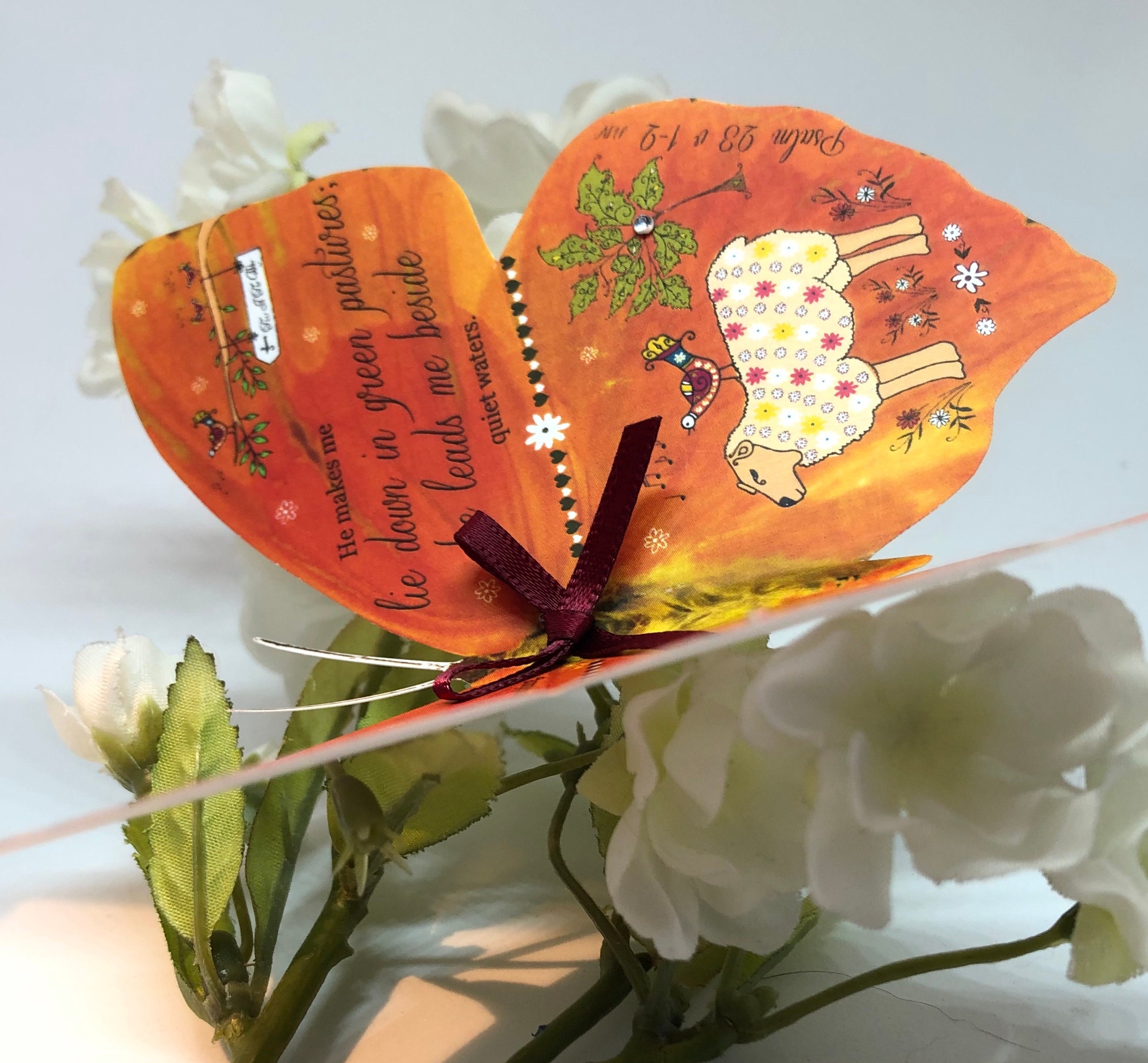 Christian Gift Handmade Bible Verse 3D Butterfly Psalm 23 V - Etsy UK