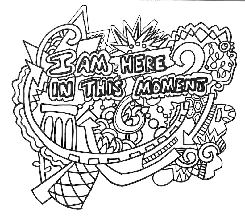 12 Empowering Affirmations Coloringpages Vol.1 Original Art Coloring ...
