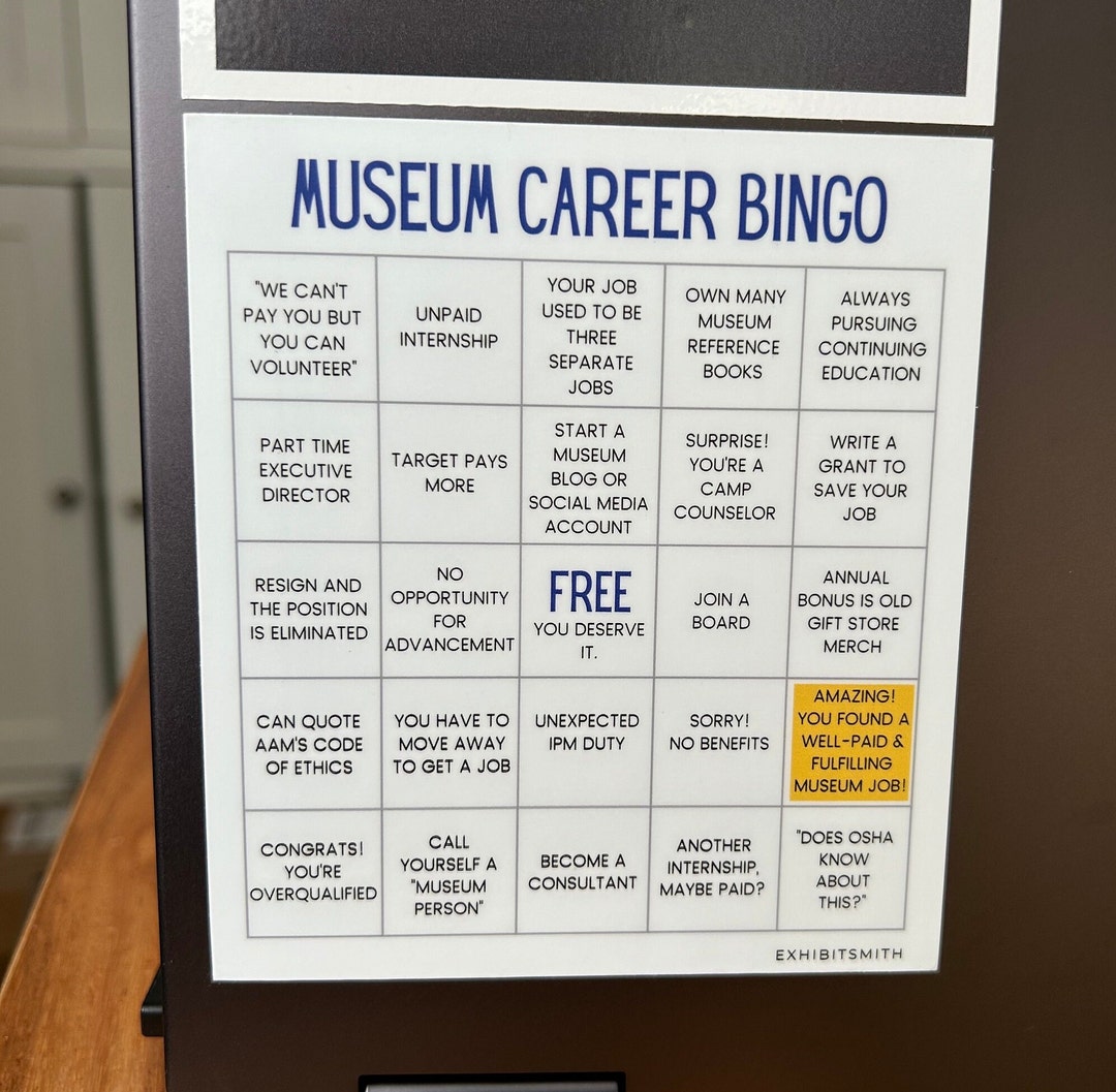 Museum Career Bingo Sticker - Etsy