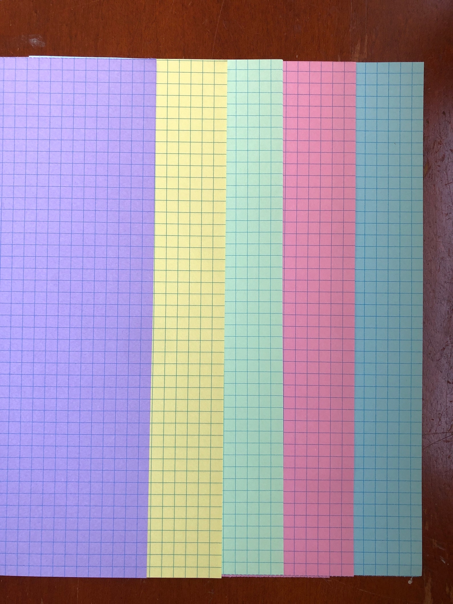 Square Grid Cross Section Graph Paper, in Five Wild Colors - Etsy