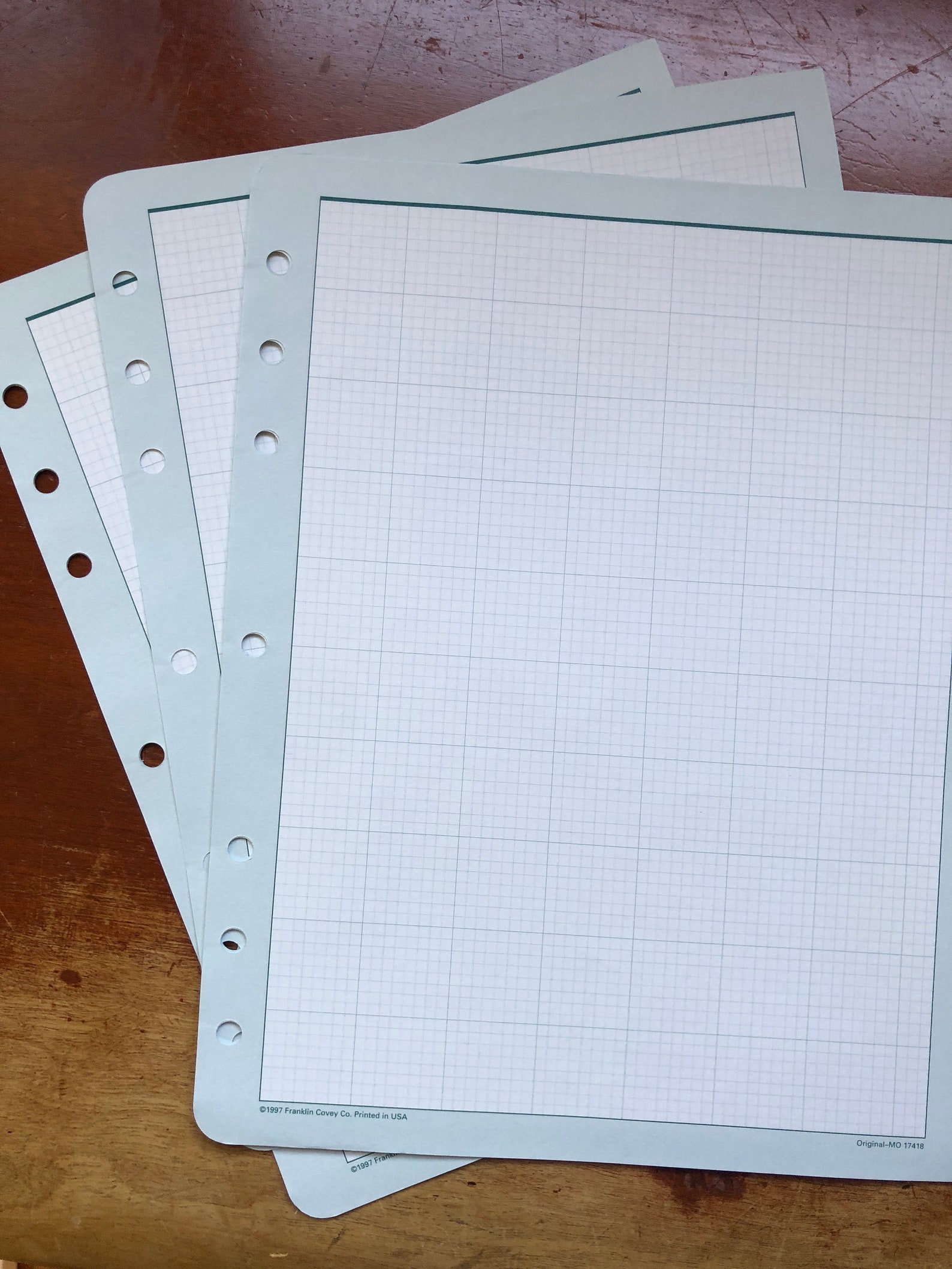 Square Grid Cross Section Graph Paper, Franklin Covey, Vintage Paper - Etsy