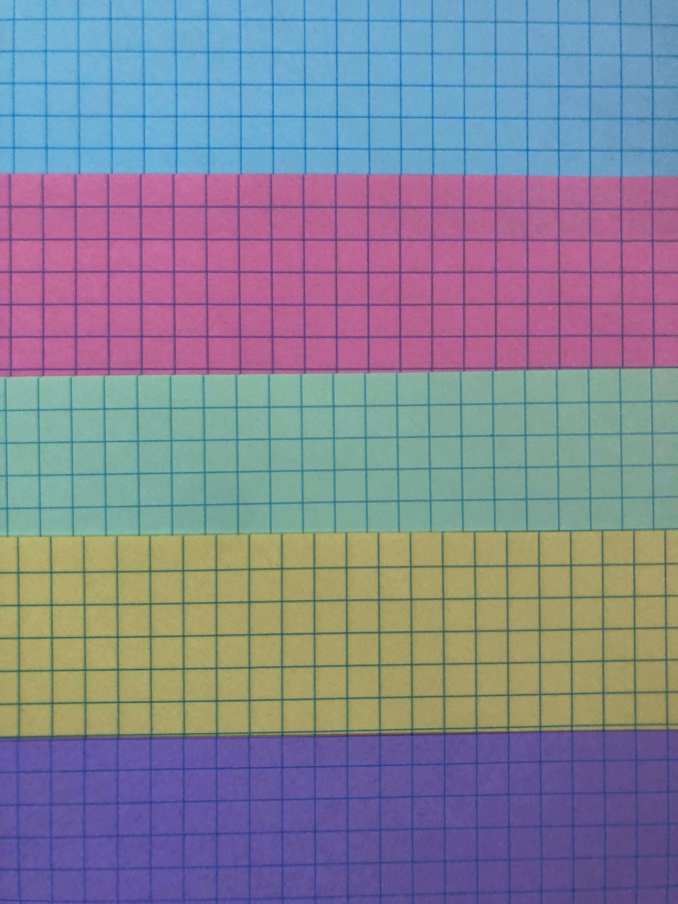 Square Grid Cross Section Graph Paper, in Five Wild Colors - Etsy
