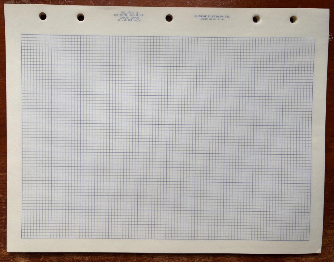 High Rag Content, Square Grid Vellum Graph Paper, Dietzgen 375 N-10 - Etsy