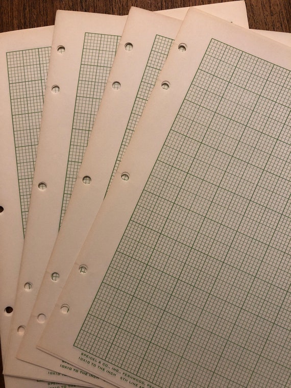 Square Grid Cross Section Graph Paper Speidel & Co. Vintage - Etsy