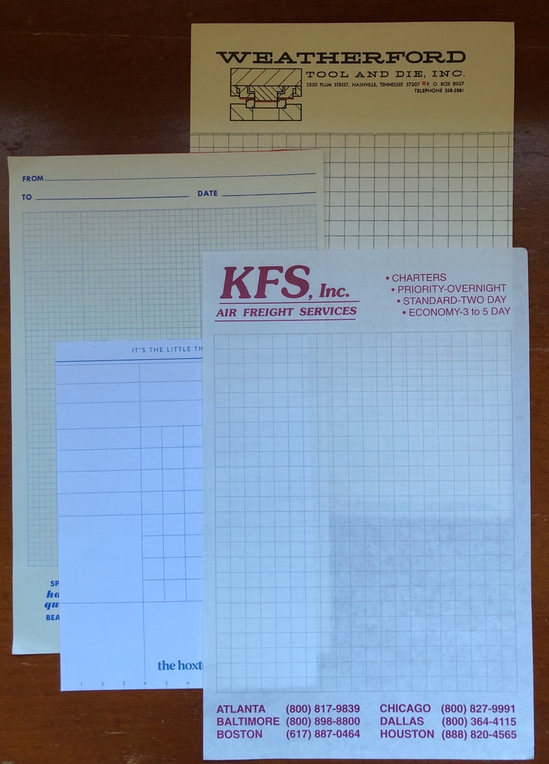Vintage Company Letterhead Graph Paper: Ephemera Pack for Journals - Etsy