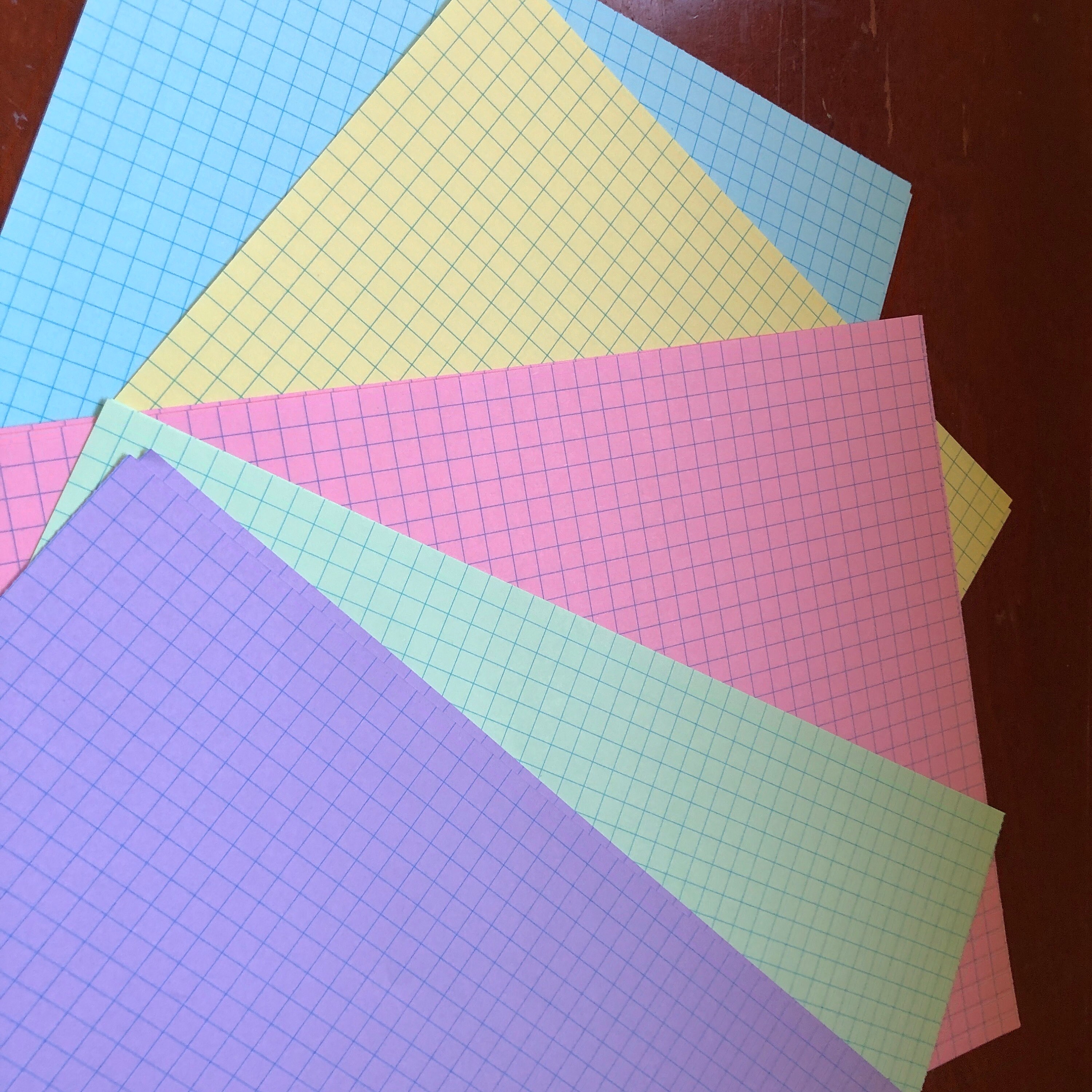 Square Grid Cross Section Graph Paper, in Five Wild Colors - Etsy