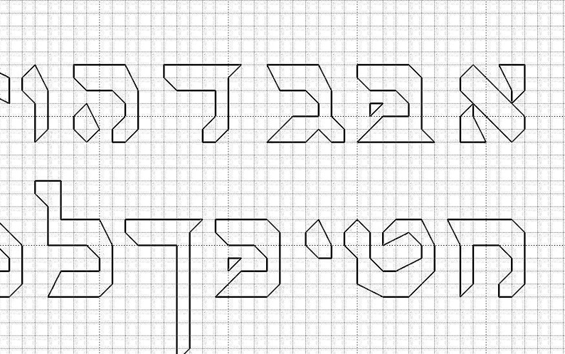 FIVE Hebrew Alphabet Fonts for Counted Cross-stitch and Blackwork ...